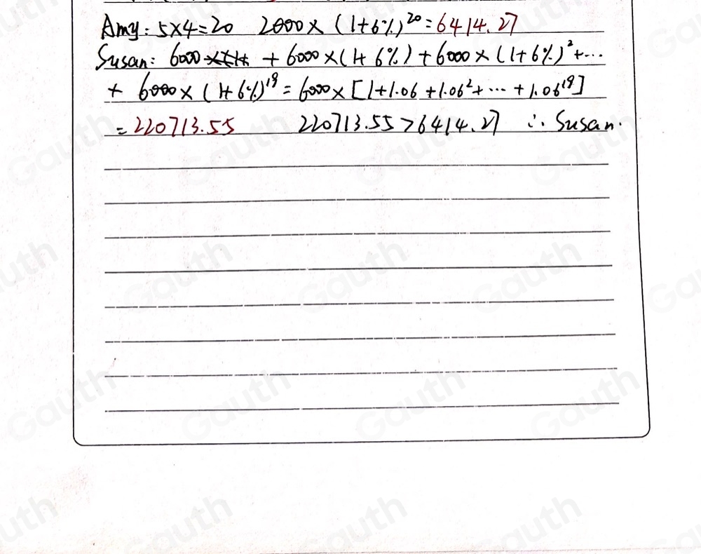 Solved: General Annuity Solve the problem below. Amy and Susan each ...