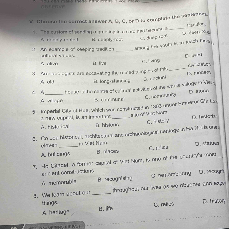 Solved: You can make these handicrafts if you make _ OBSERVE V. Choose ...