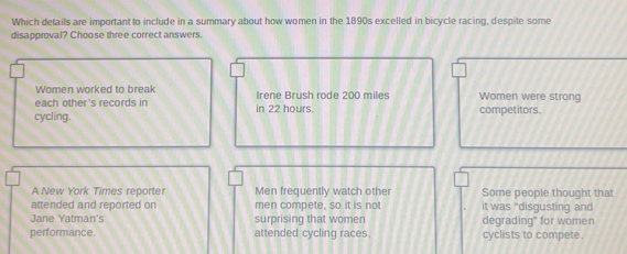 Solved: Which details are important to include in a summary about how ...