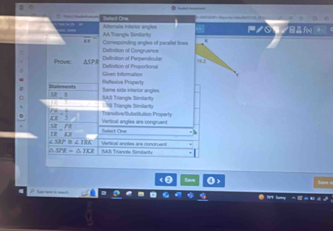 Solved: Select One + 0gartadn KE n Alternate interior angles . AA ...