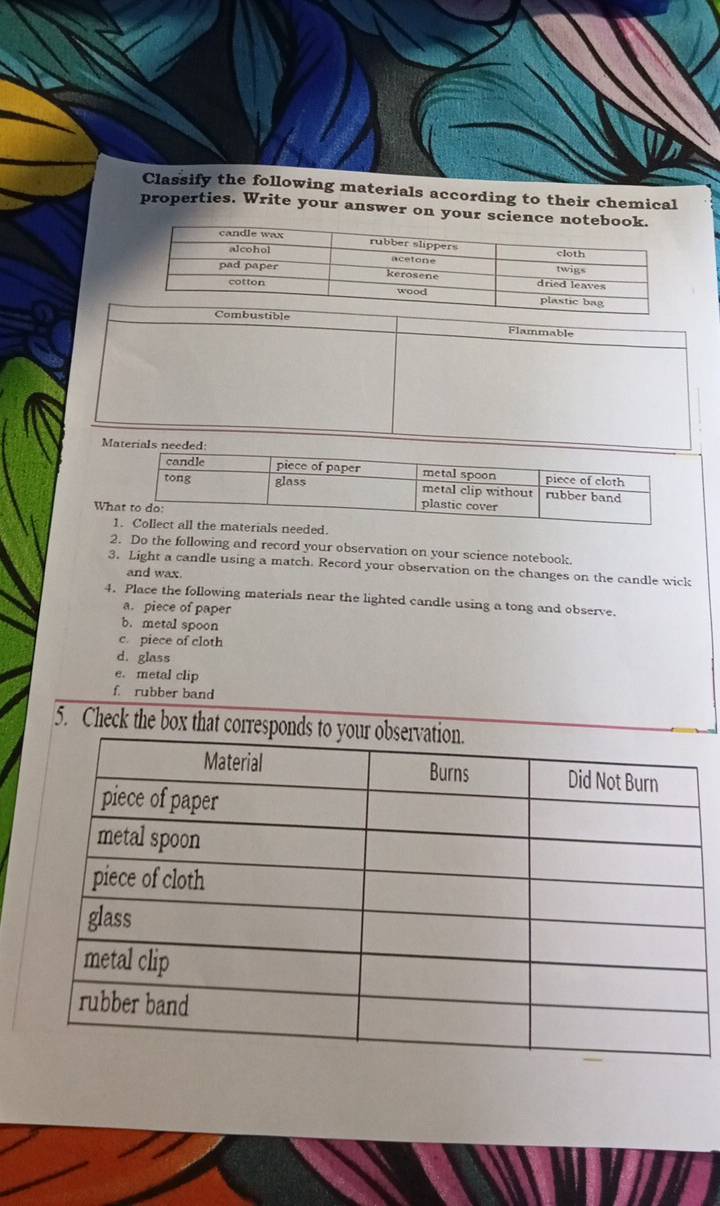 Solved: Classify the following materials according to their chemical ...