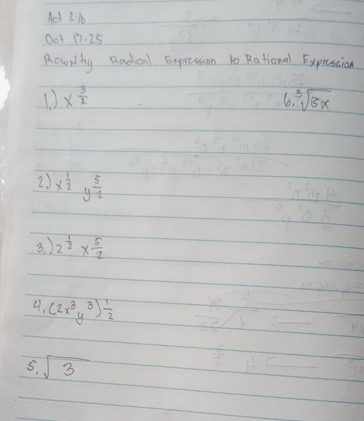Solved: Act 2.:10 Oot 17. 25 AcwNtig Radical Expression to Rational ...