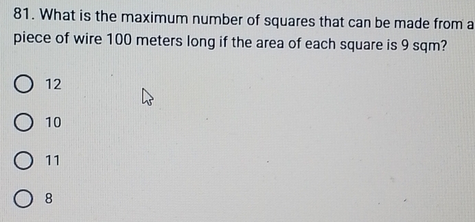 Solved: What is the maximum number of squares that can be made from a ...