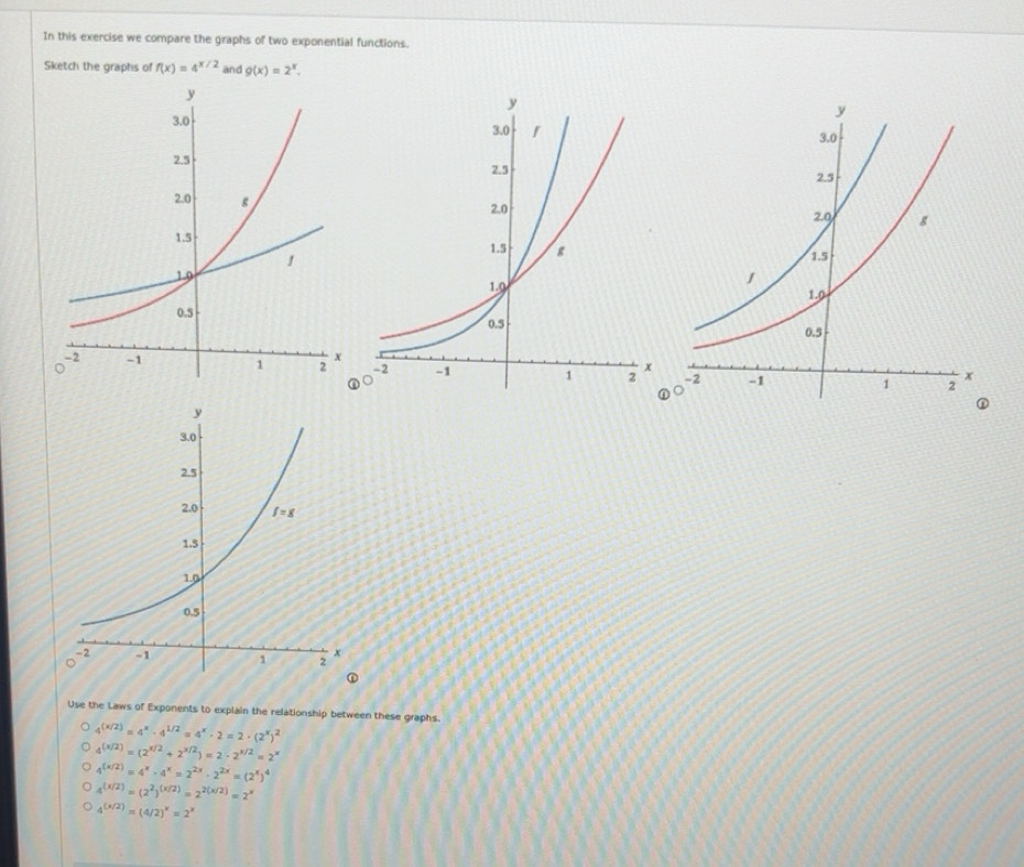 Solved: In this exercise we compare the graphs of two exponential ...