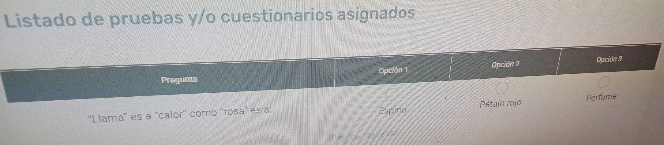 Resuelto:Listado de pruebas y/o cuestionarios asignados Espina “Llama ...