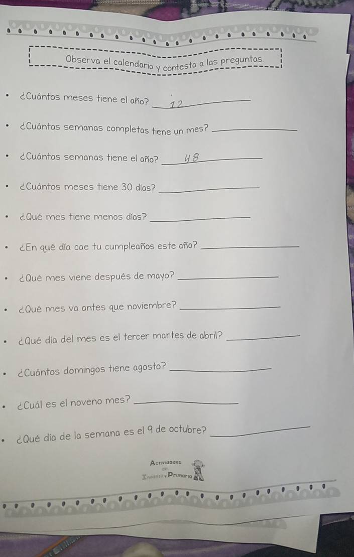 Resuelto:Observa el calendario y contesta a las preguntas ¿Cuántos ...