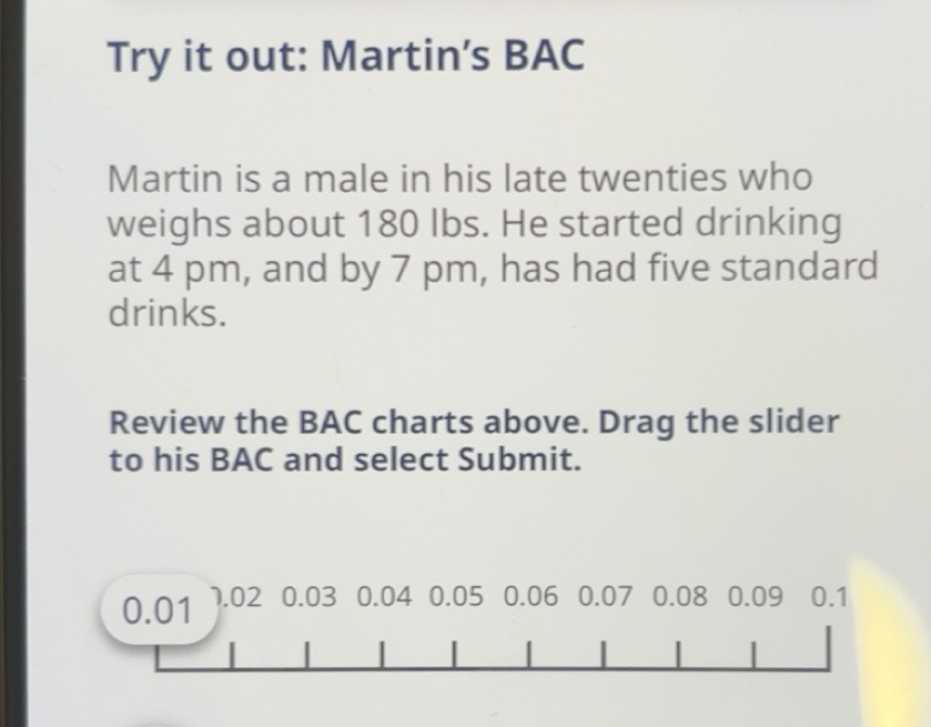 Solved: Try it out: Martin’s BAC Martin is a male in his late twenties ...