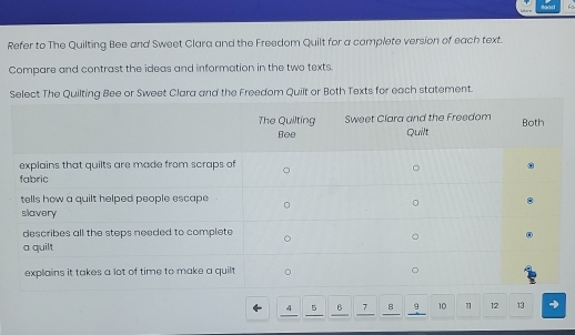Solved: Refer to The Quilting Bee and Sweet Clara and the Freedom Quilt ...