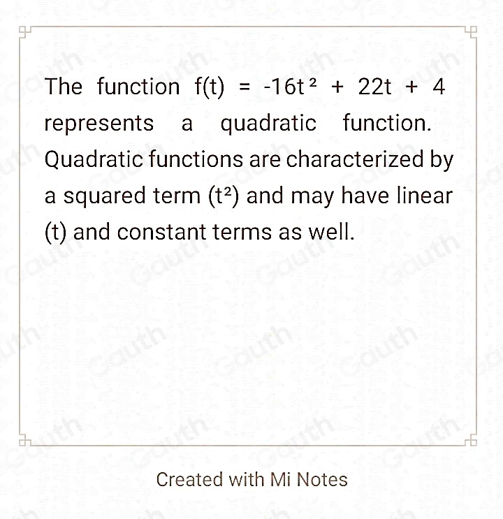 Solved: MODELING REAL LIFE The Function Ft=-16t2+22t+4 Represents The ...