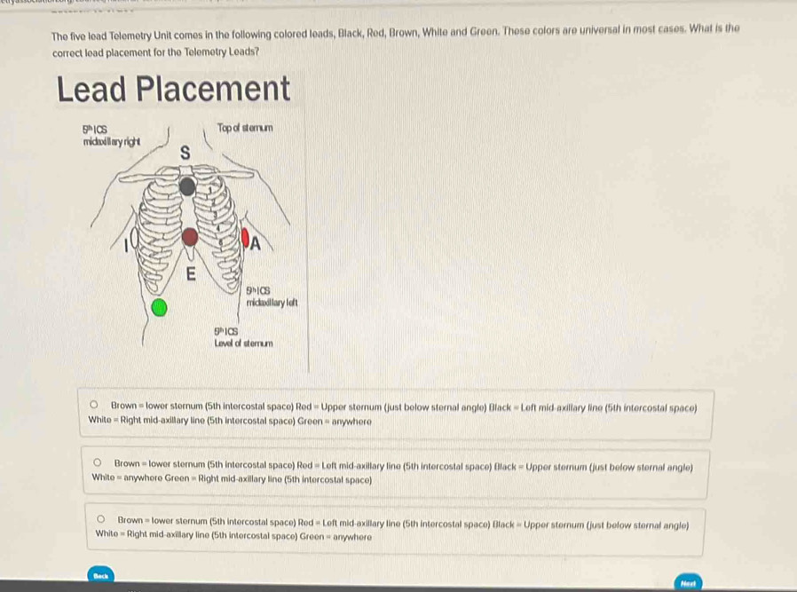 Solved: The five lead Telemetry Unit comes in the following colored ...