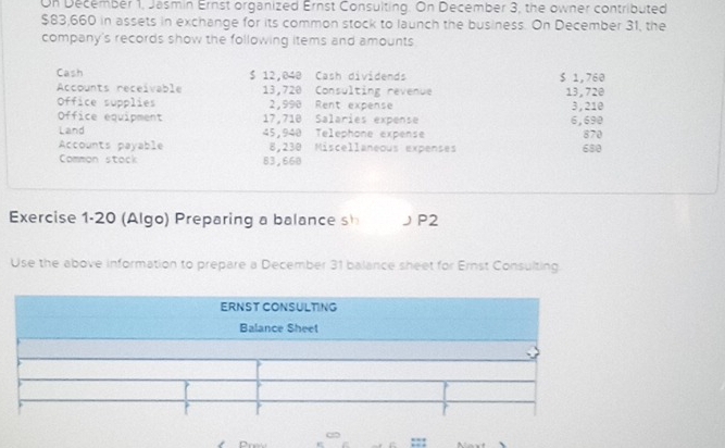 Solved: On December 1, Jasmin Ernst organized Ernst Consulting. On ...