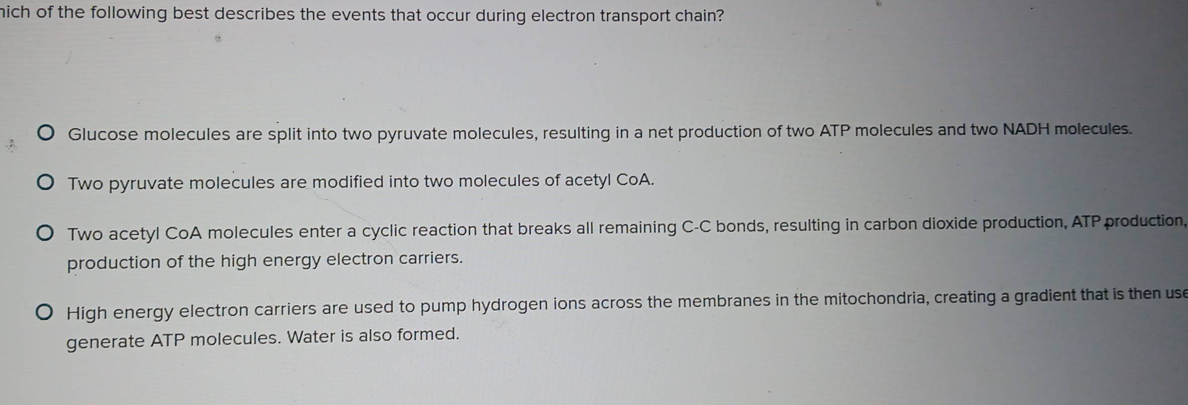 Solved: hich of the following best describes the events that occur ...