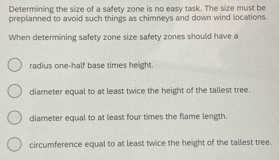 Solved: Determining the size of a safety zone is no easy task. The size ...