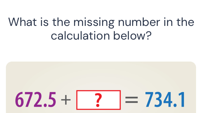 Solved: What is the missing number in the calculation below? 672.5 ...