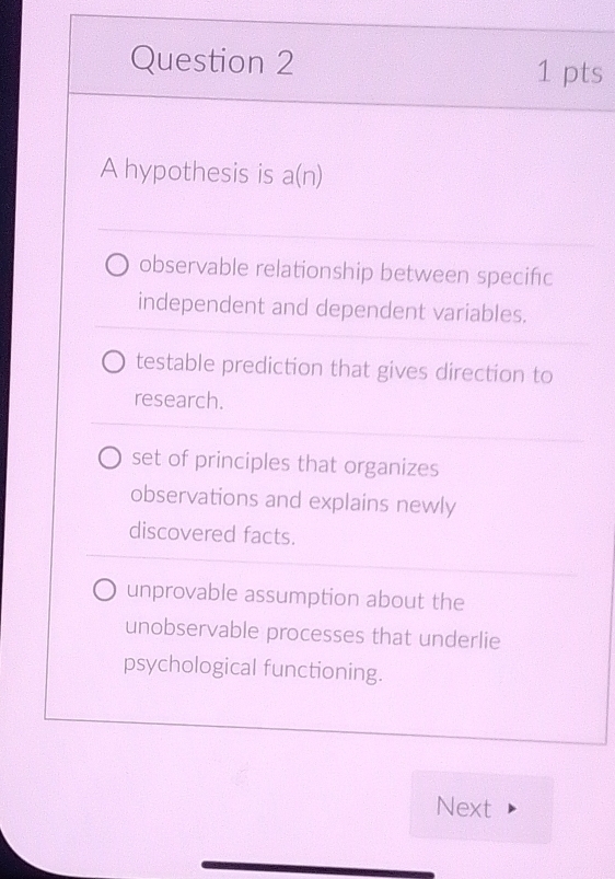Solved: A hypothesis is a(n) observable relationship between specifc ...