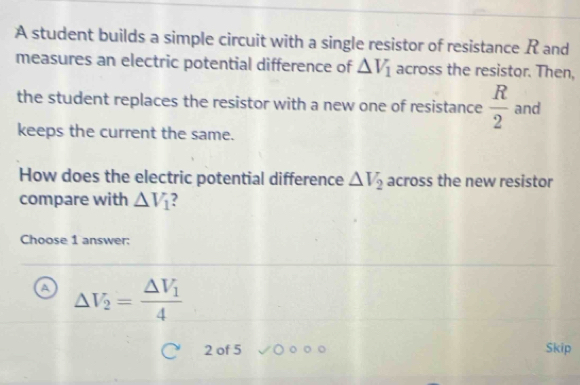 Solved: A student builds a simple circuit with a single resistor of ...