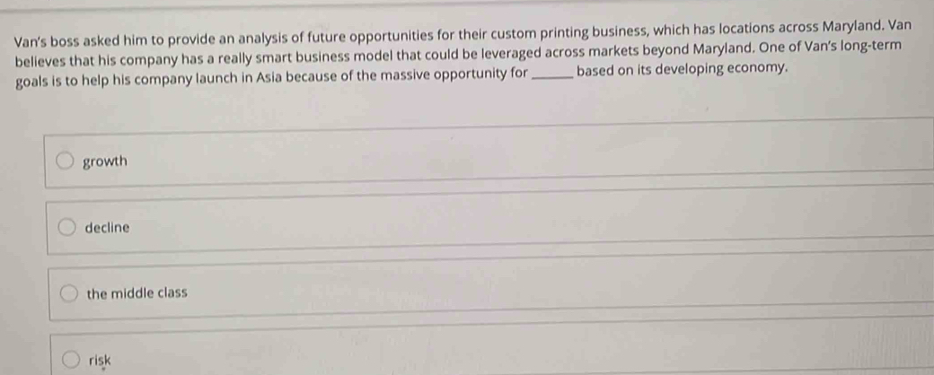 Solved: Van's boss asked him to provide an analysis of future ...