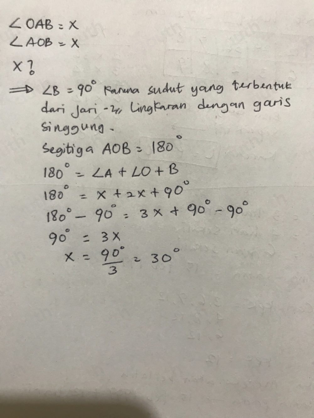 Telah dijawab:Diketahui AB adalah garis singgung lingkaran yang ...