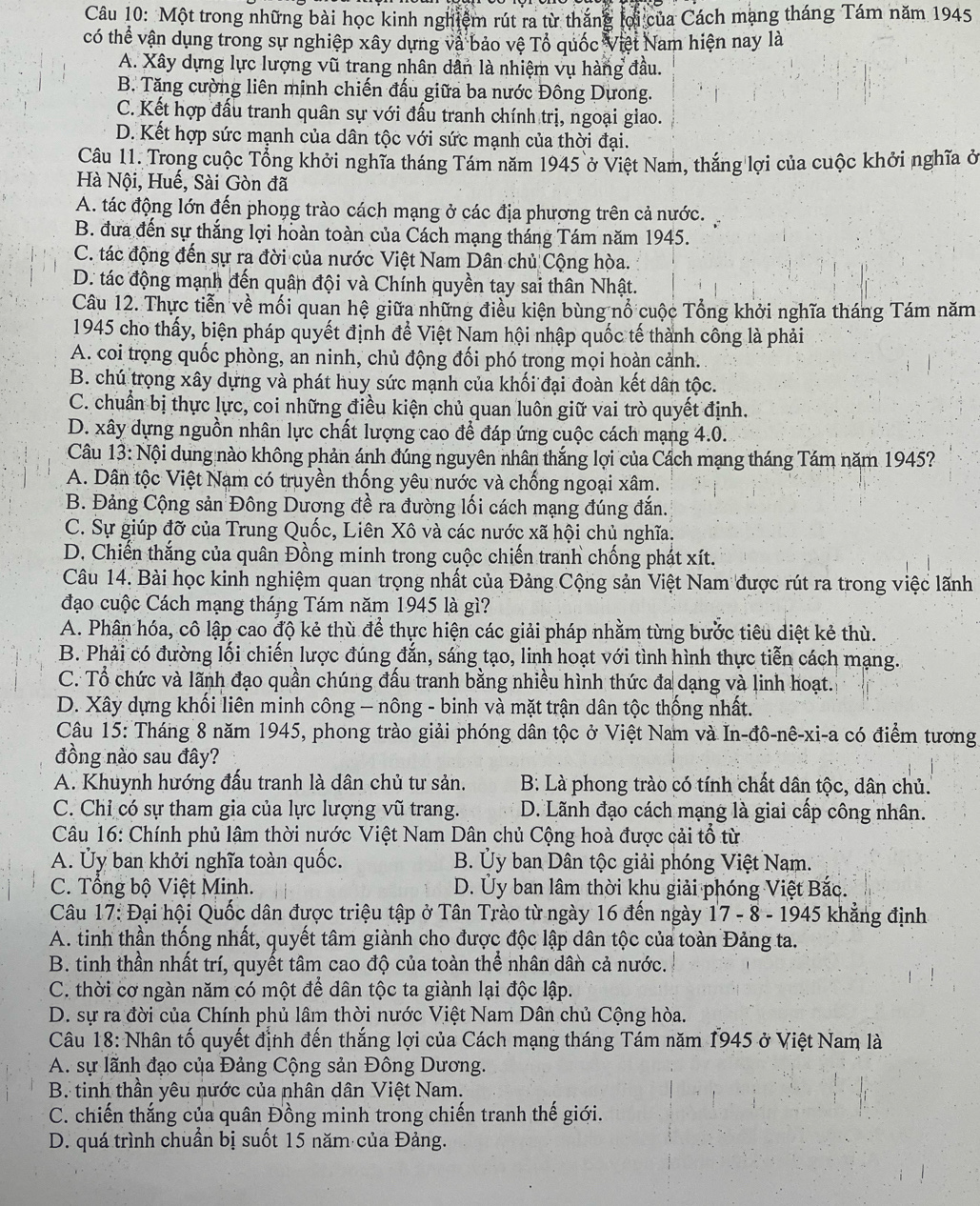 Giải quyết:Một trong những bài học kinh nghiệm rút ra từ thắng lợi của ...