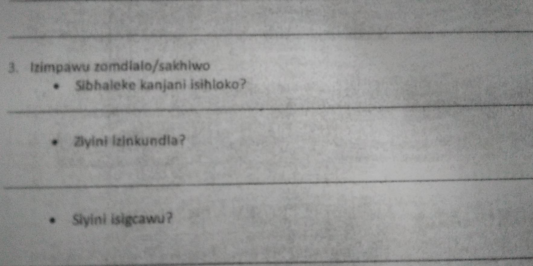 Solved: Izimpawu zomdlalo/sakhiwo Sibhaleke kanjani isihloko? Ziyini ...