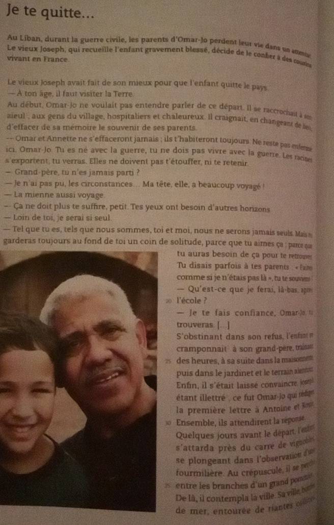 Solved: Je te quitte... Au Liban, durant la guerre civile, les parents ...