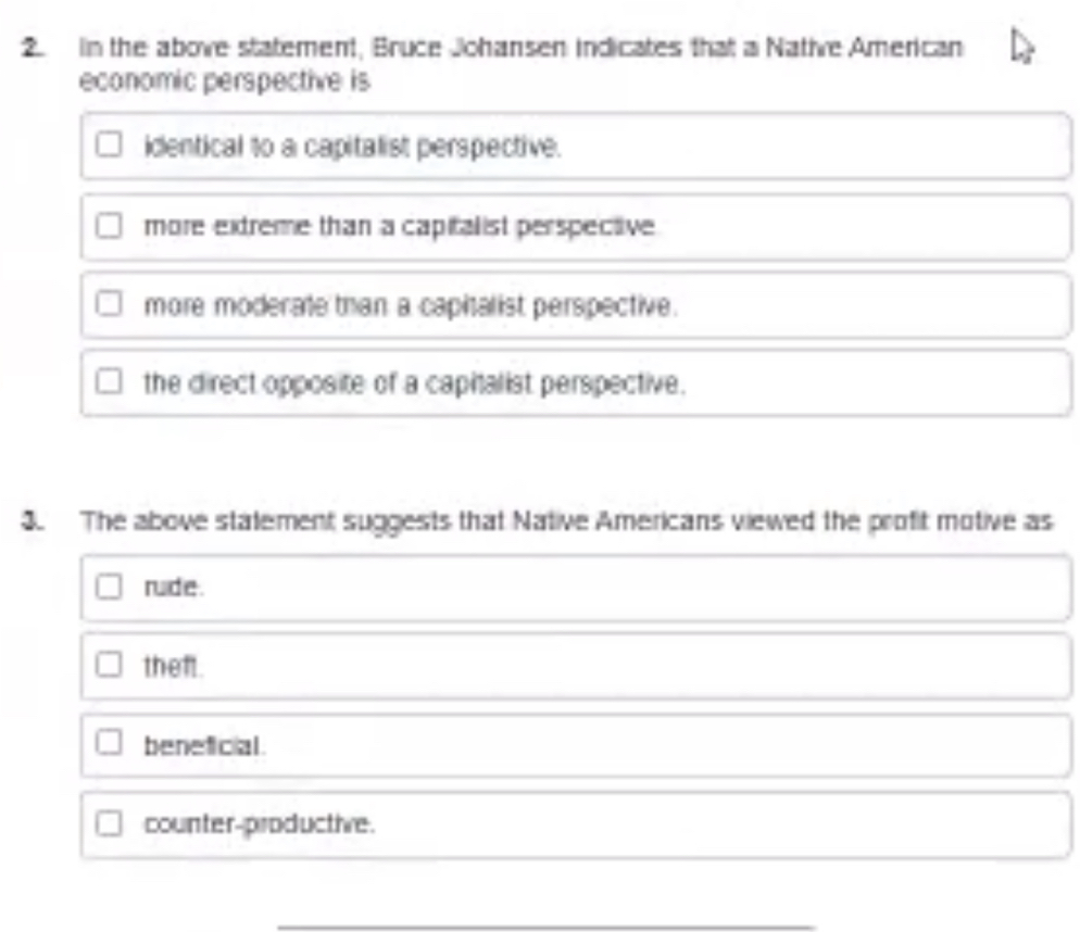 Solved: in the above statement, Bruce Johansen indicates that a Native ...