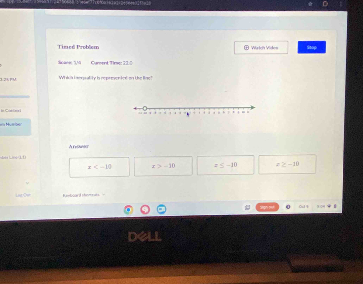 Solved: Timed Problem Watch Video Stop Score: 1/4 Current Time: 22.0 3: ...