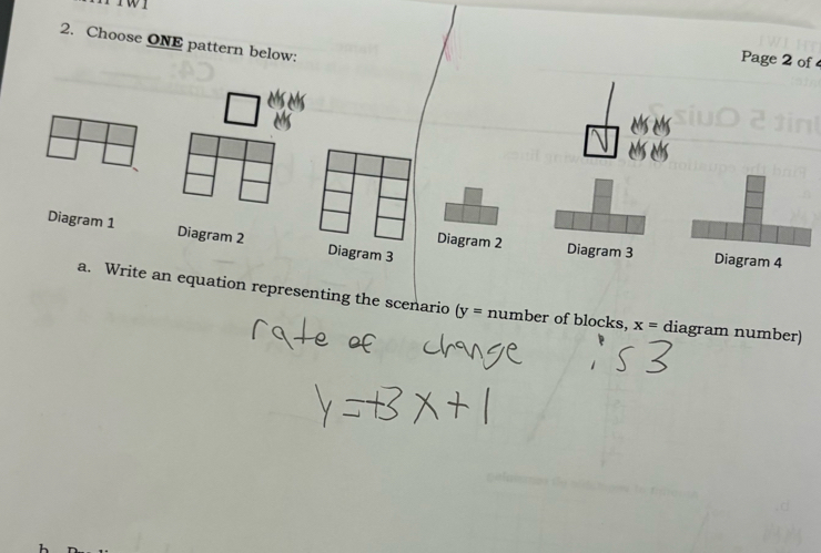 Solved: Choose ONE pattern below: Page 2 of 4 Diagram 1 Diagram 2 ...