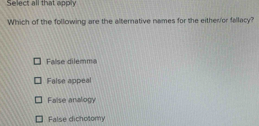 Solved: Select all that apply Which of the following are the ...