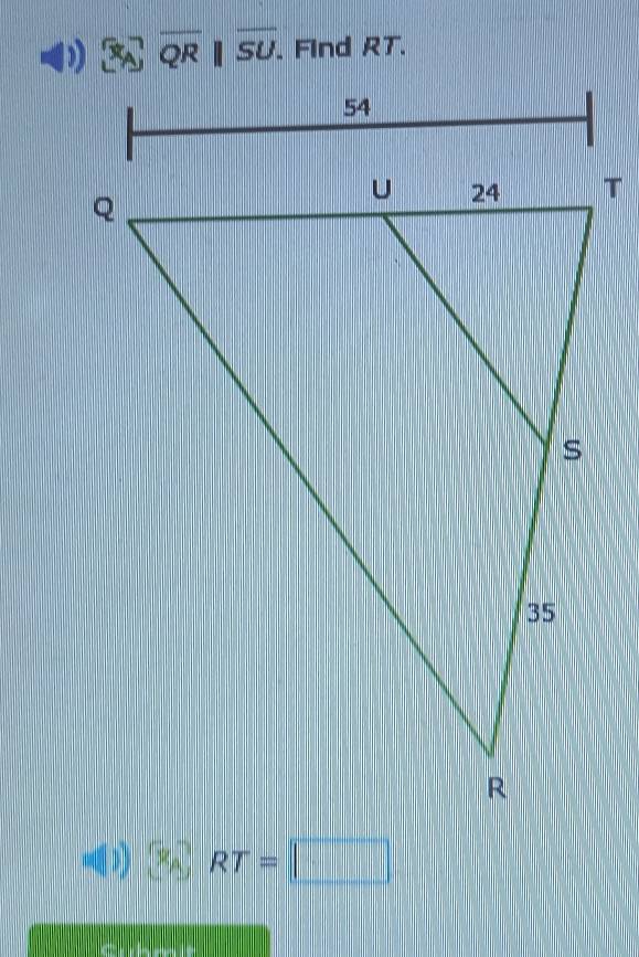 Solved: overline QRparallel overline SU 1/4 RT= [Math]