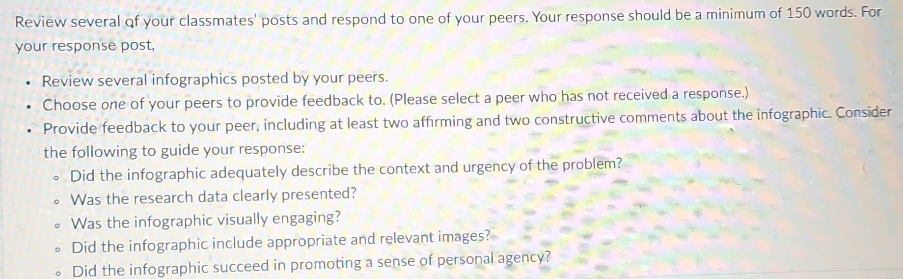 Solved: Review several of your classmates' posts and respond to one of ...