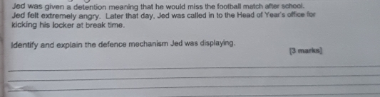 Solved: Jed was given a detention meaning that he would miss the ...