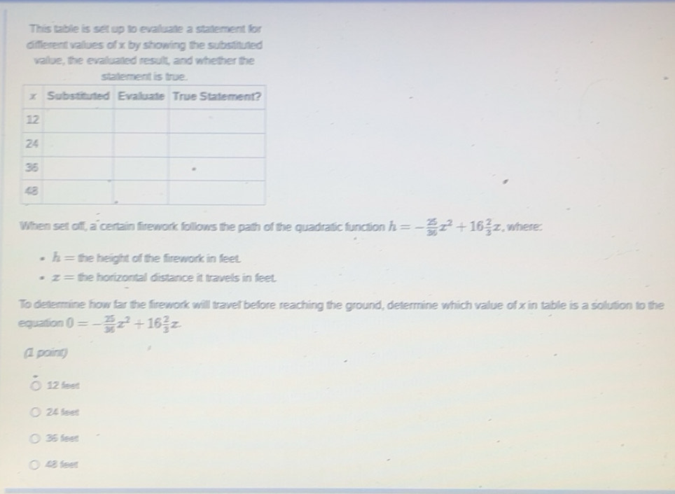 Solved: This table is set up to evaluate a statement for different ...