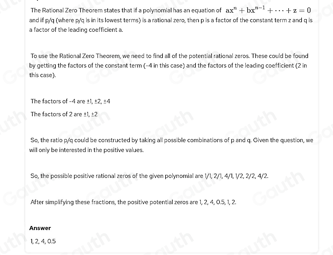 Solved: Consider the following polynomial. P(x)=2x^4+9x^3+2x^2-9x-4 ...