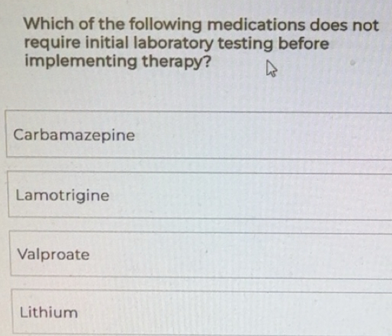 Solved: Which of the following medications does not require initial ...