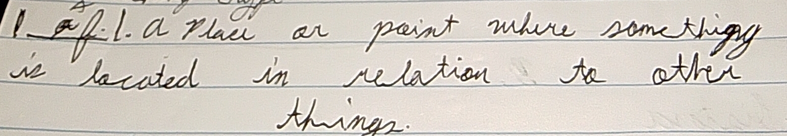 Solved: Ifl. a plac an point mhire some thiny is lacoted in relation to ...