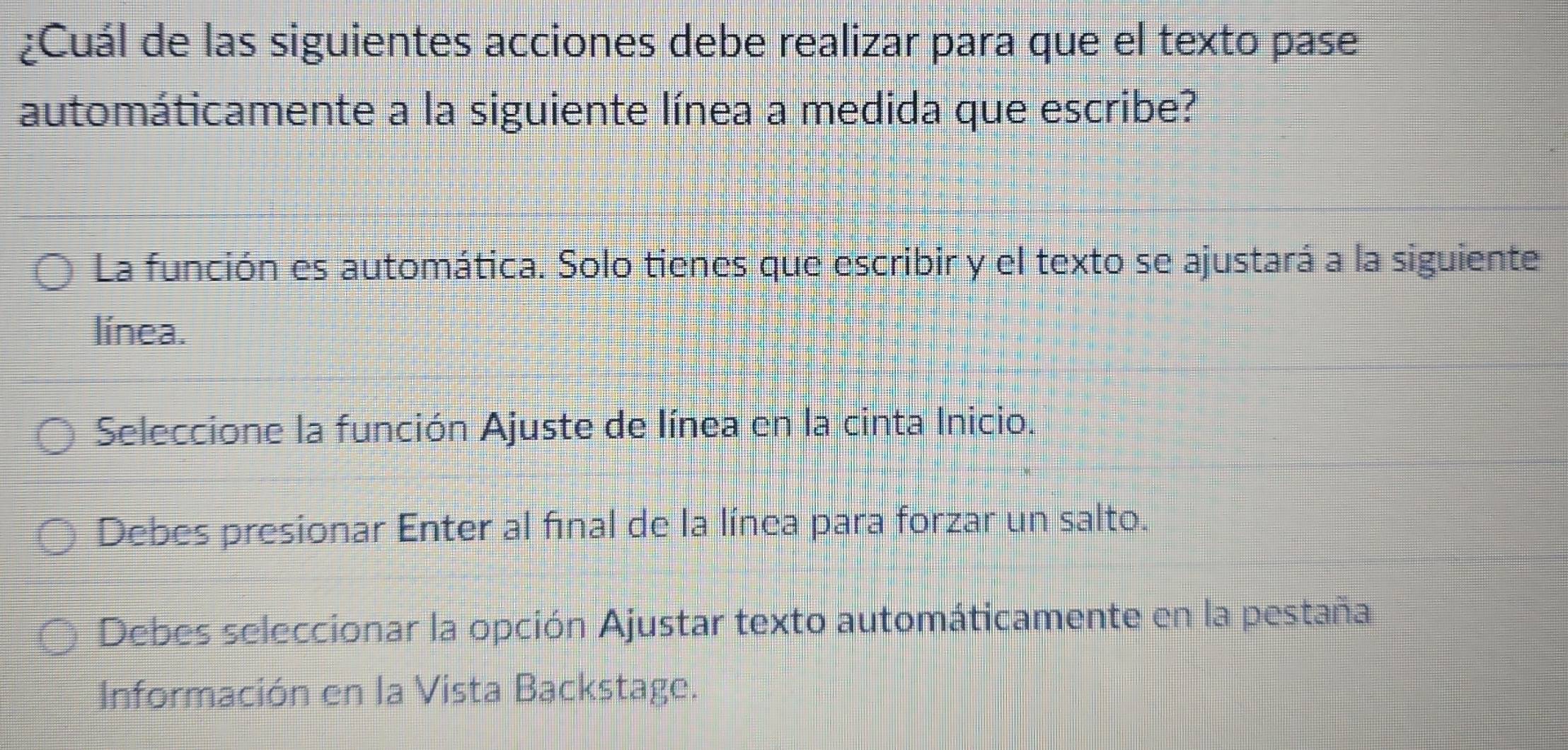 Solved: ¿Cuál de las siguientes acciones debe realizar para que el ...