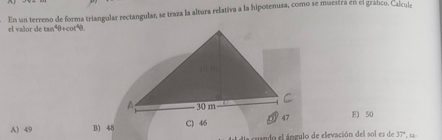 Resuelto:En un terreno de forma triangular rectangular, se traza la ...