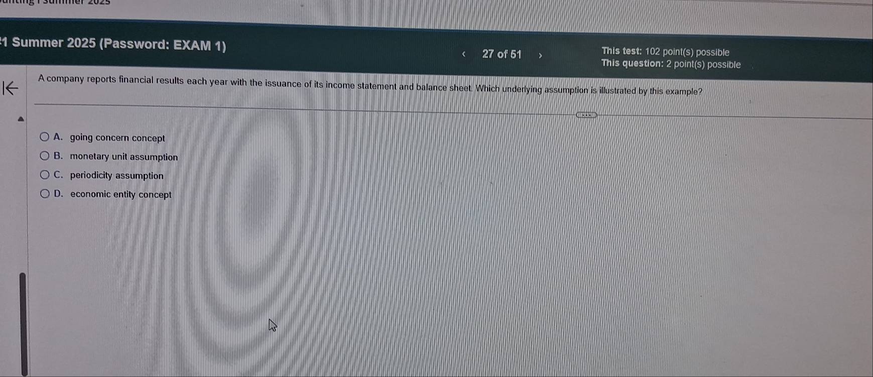 Solved: Summer 2025 (Password: EXAM 1) of 51 This test: 102 point(s ...