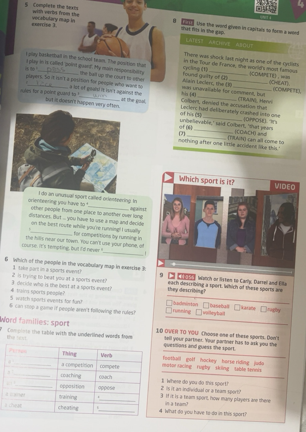 Risolto:Complete the texts with verbs from the UNIT 4 exercise 3 ...