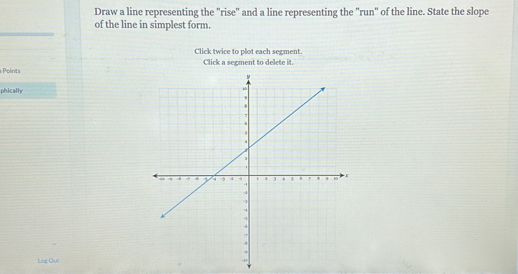 Solved: Draw a line representing the "rise" and a line representing the ...