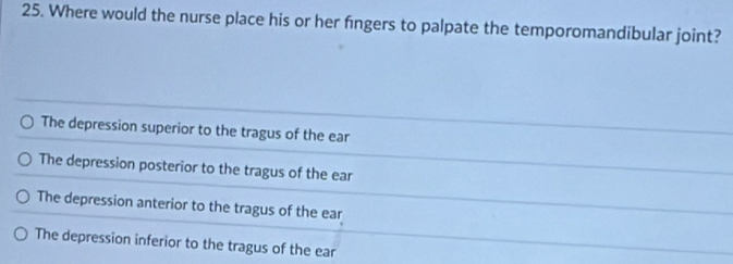 Solved: Where would the nurse place his or her fngers to palpate the ...