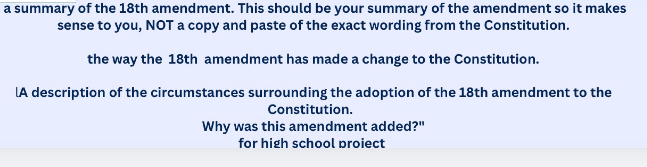 Solved: a summary of the 18th amendment. This should be your summary of ...