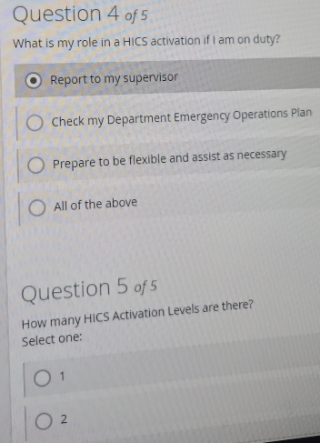 Solved: What is my role in a HICS activation if I am on duty? Report to ...