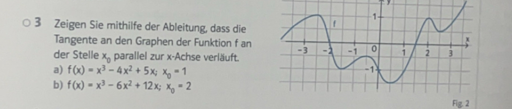 Gelöst:Zeigen Sie mithilfe der Ableitung, dass die Tangente an den ...