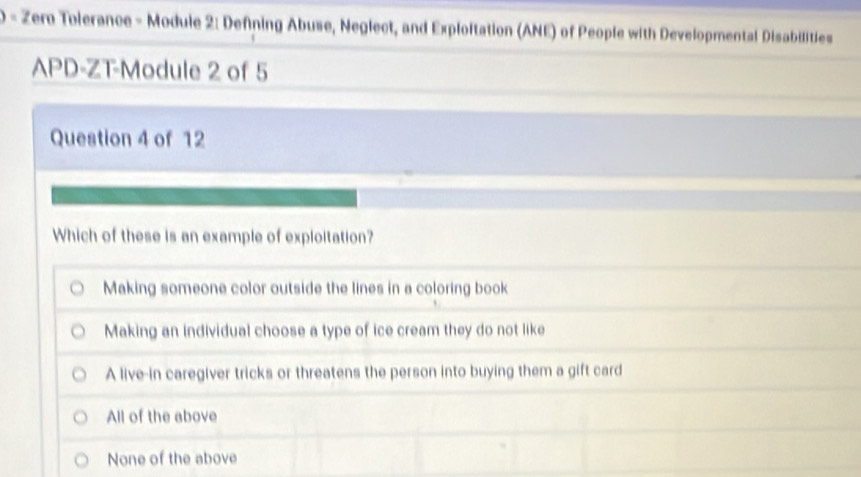 Solved: Zero Tolerance - Module 2: Defining Abuse, Neglect, and ...