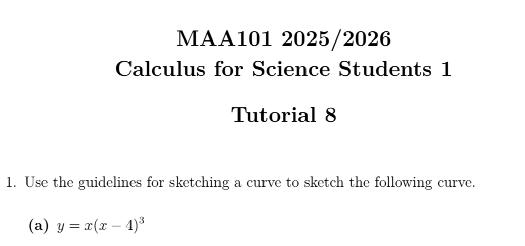 Selesai:MAA101 2025/2026 Calculus for Science Students 1 Tutorial 8 1 ...