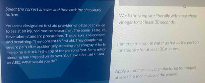 Solved: Select the correct answer and then click the checkmark button ...