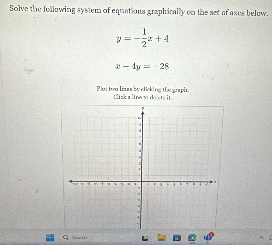 Solved: Solve the following system of equations graphically on the set ...