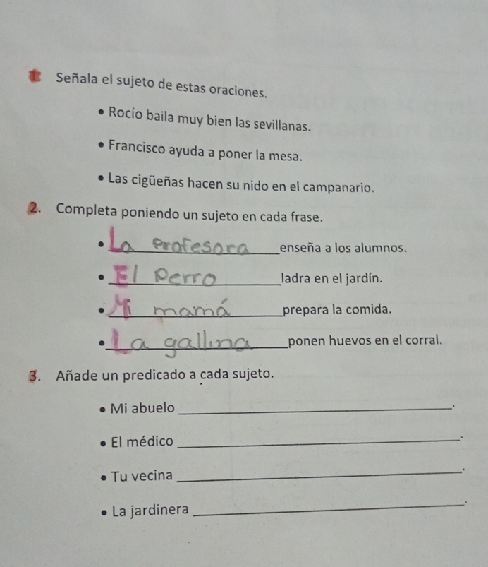 Resuelto:Señala el sujeto de estas oraciones. Rocío baila muy bien las ...